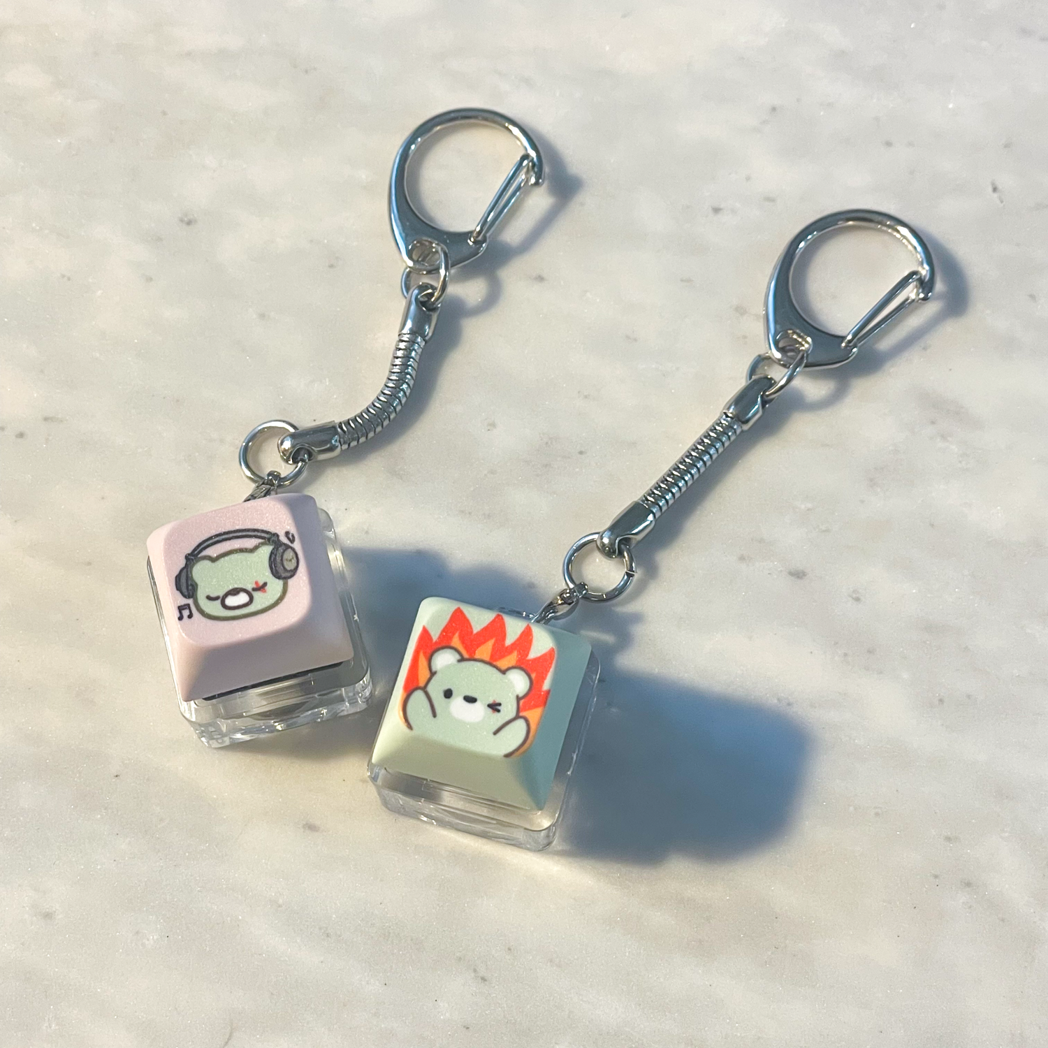 Keycap Clicker Keychains with RGB LED - deadlybearhug designs ...